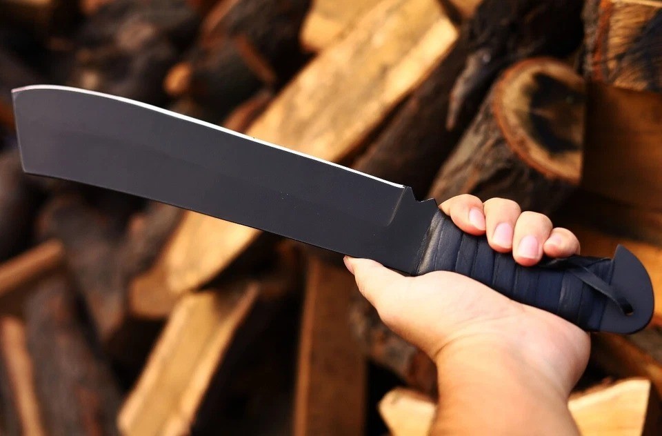 CUSTOM HANDMADE CARBON STEEL HUNTING MACHETE KNIFE CAMPING SURVIVAL W ...