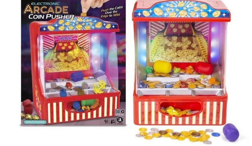 Electronic Arcade Coin Pusher Machine Toy - NEW IN BOX | eBay
