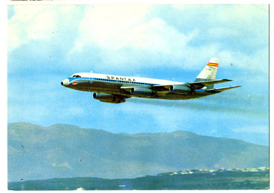 1968-1972 SPANTAX Airlines Convair CV-990A CORONADO Color Photo LOGO ...