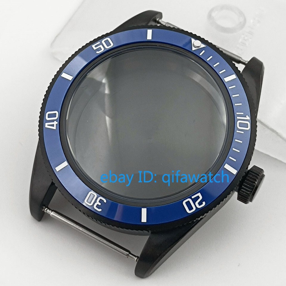 39mm black Watch Case Dome Sapphire Fit NH34 NH35 NH36 ETA 2824 PT5000 ...
