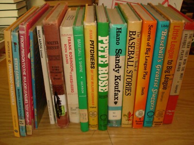 Lot of 17 vintage Baseball books for kids History/Rose/Koufax/Robinson ...