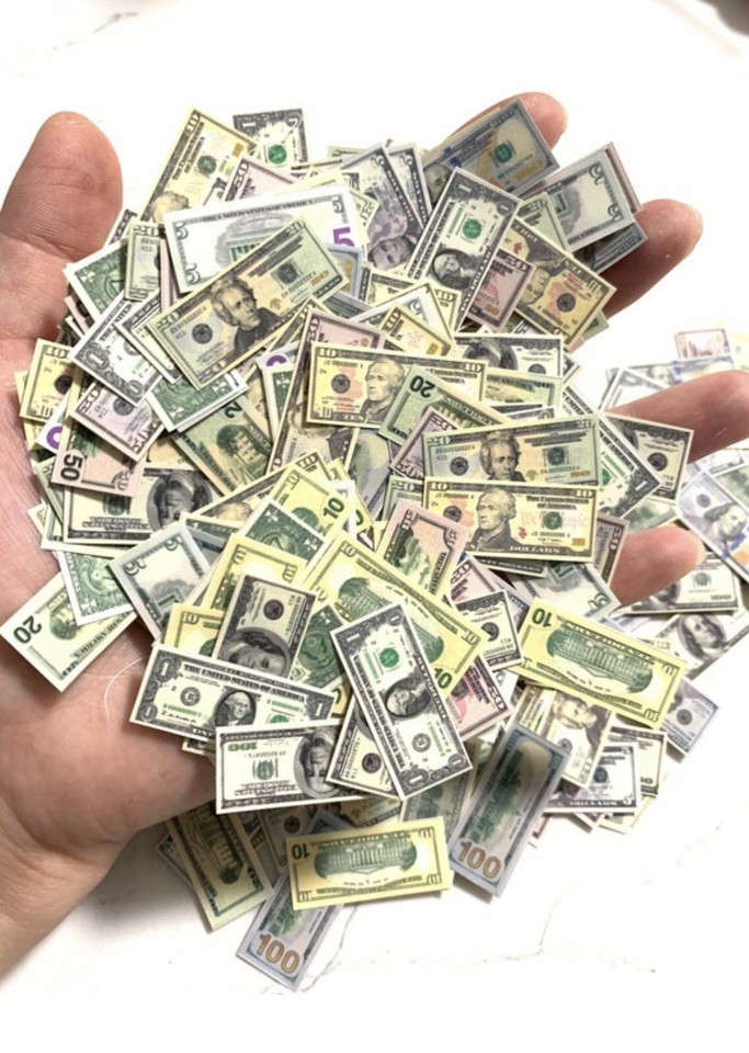 MINIATURE MONEY DOLLAR BILL 1/6 Scale Handmade Craft | eBay
