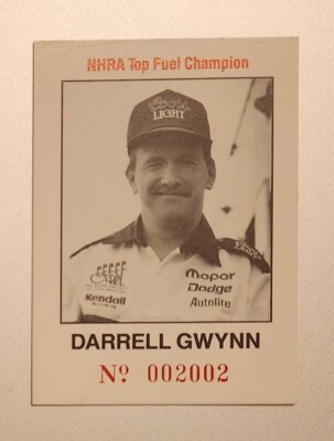 RARE NHRA and WINSTON DRAG RACING CARD DARRELL GWYNN | eBay