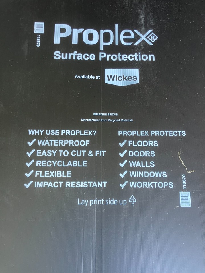 4x Proplex Floor Protection Plastic Sheet Board Cover Correx 2.4m x 1 ...
