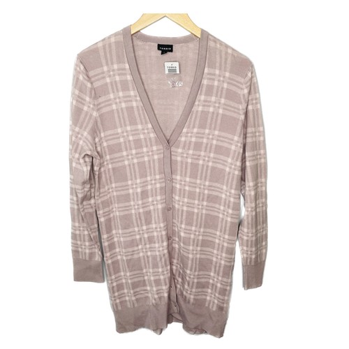 NWT Torrid Purple Pink Plaid Boyfriend Cardigan Womens 0X Button Front ...