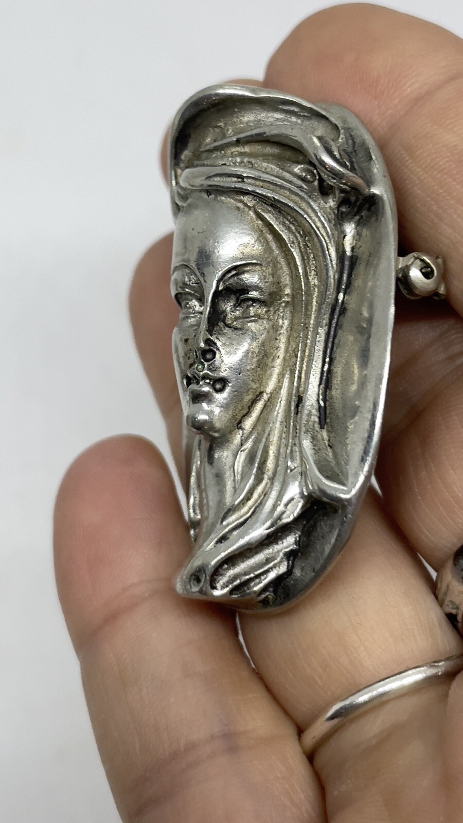 Large Vintage Tinn Norway High Relief Art Nouveau Bro… - Gem