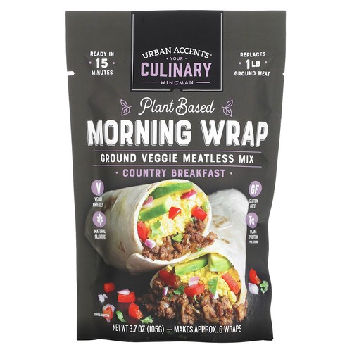 Plant Based Morning Wrap, Ground Veggie Meatless Mix, Country Breakfast ...