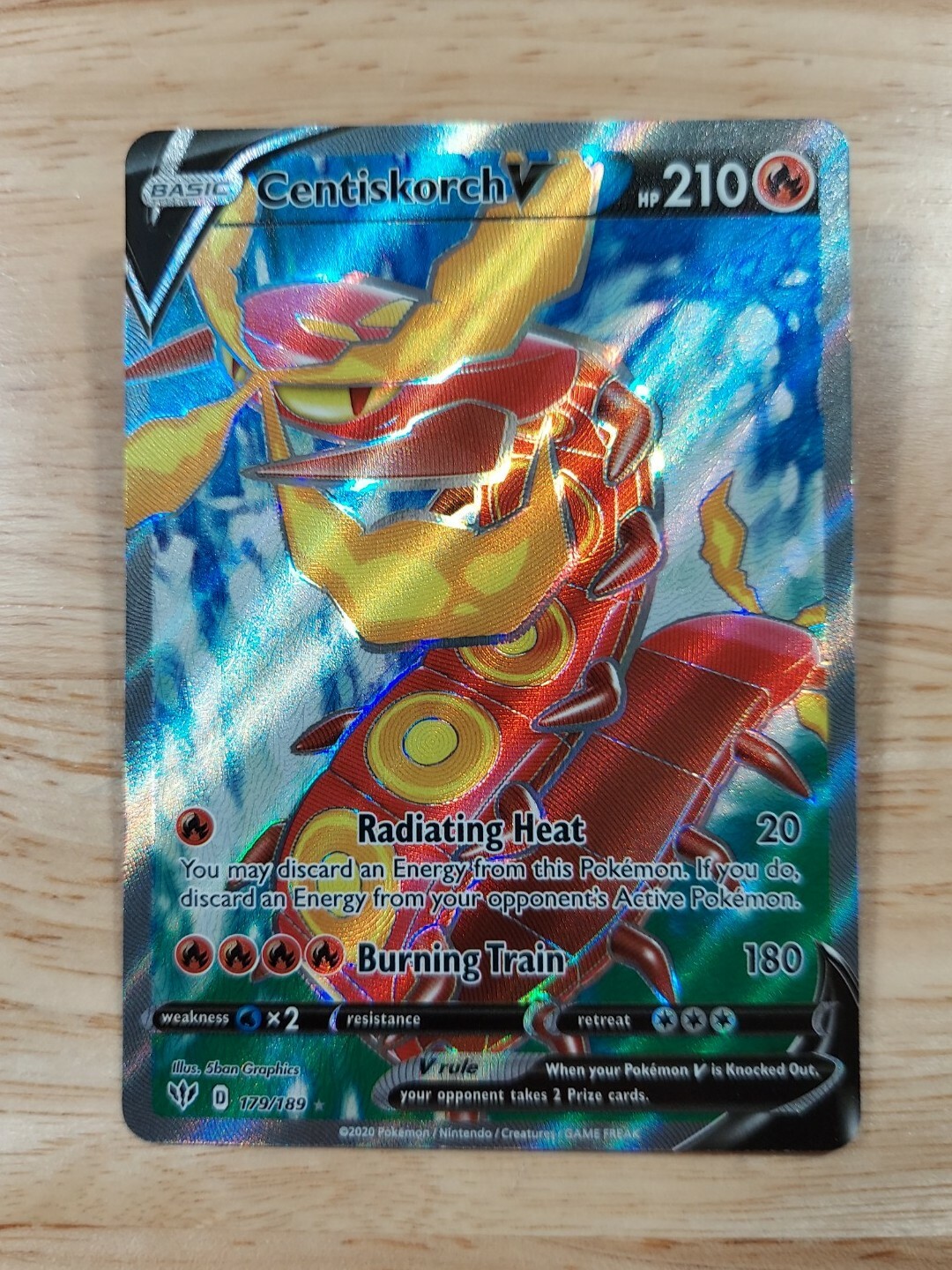 Centiskorch V 179/189 Darkness Ablaze NM Full Art Ultra Rare Pokemon ...