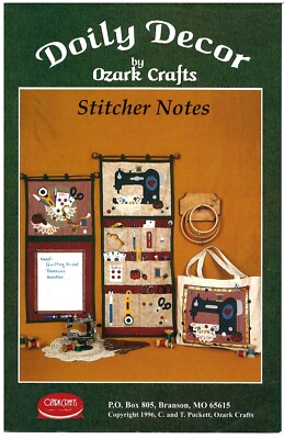 1996 Doily Decor Ozark Crafts Stitcher Notes sewing pattern new in ...
