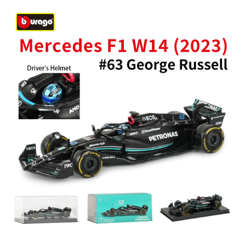Bburago #63 George Russell Mercedes-AMG F1 W14(2023) 1/43 Premium ...