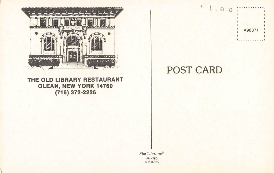 The Old Library Restaurant Olean NY multi view advertisement Postcard ...