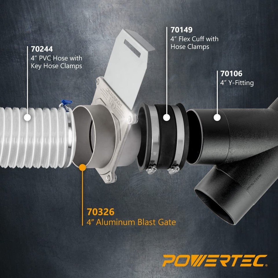 70326p4 Blast Gate 4 Inch W/anti Clog And Air Leak Seal For Dust ...