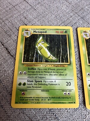 Pokémon TCG Metapod Base Set 54/102 Regular Unlimited Common Near Mint ...