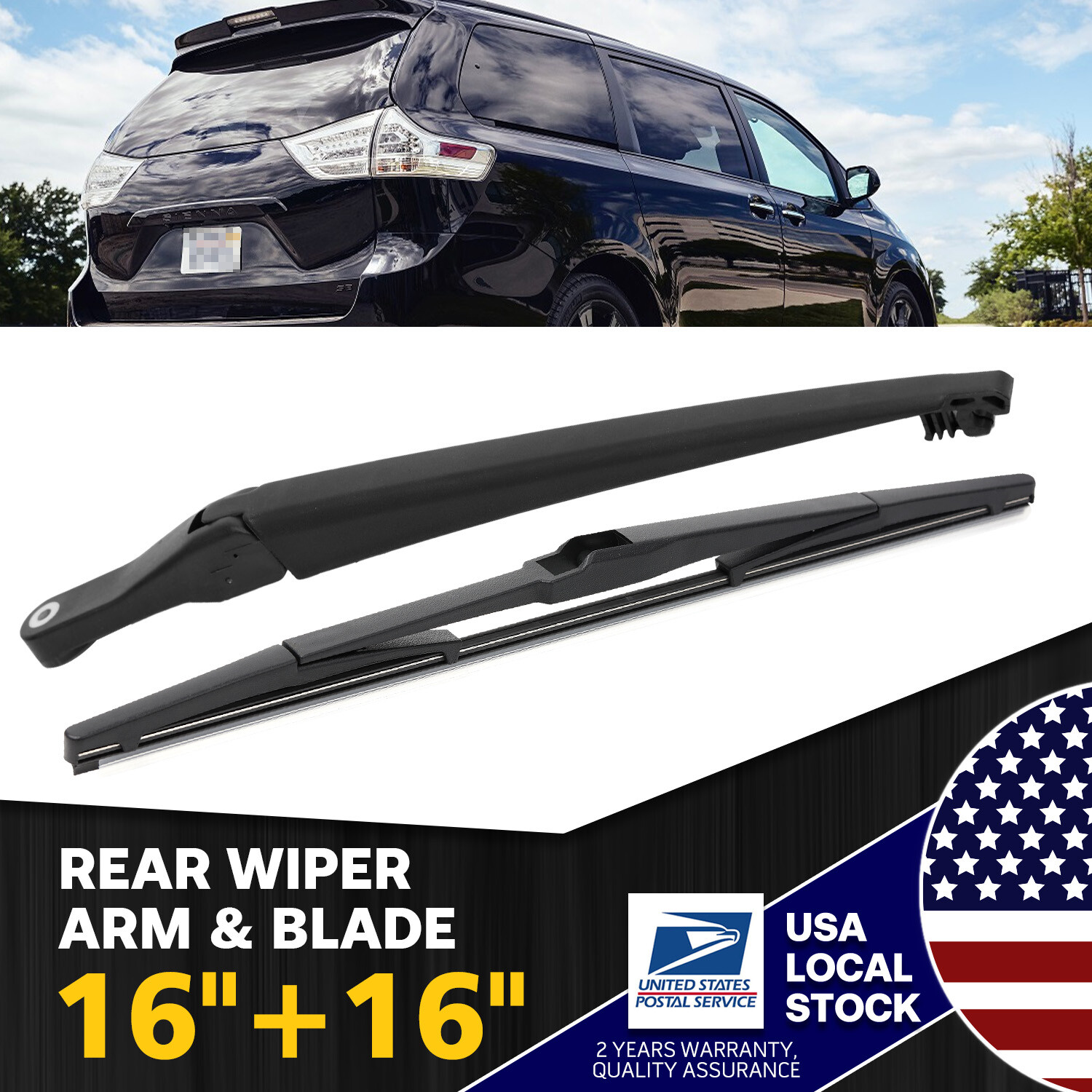 Rear Wiper Arm & Blade Fit For Toyota SIENNA 2011-2021 85241-08020 ABS ...