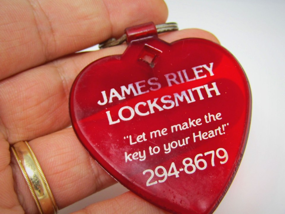 Vintage Keychain: James Riley Locksmith "Let Me Make the Key to Your ...