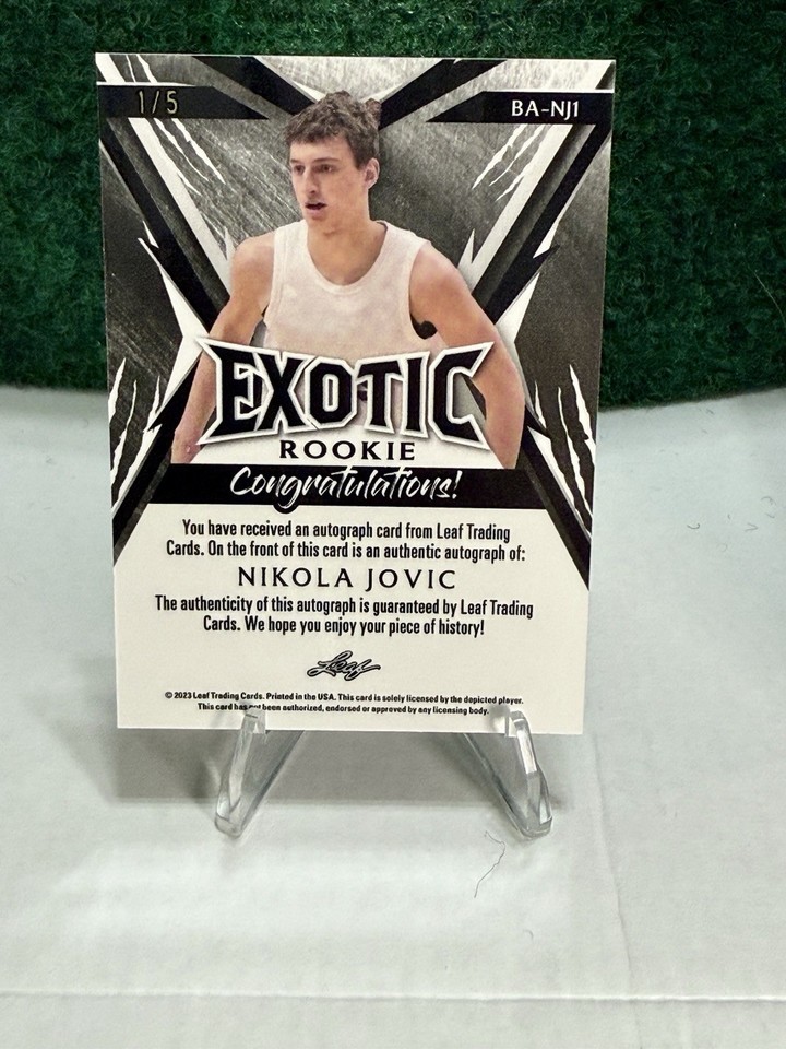 2023 LEAF EXOTIC BASKETBALL NIKOLA JOKIC SHAKE SKIN AUTOGRAPH #'D 1/5 ...