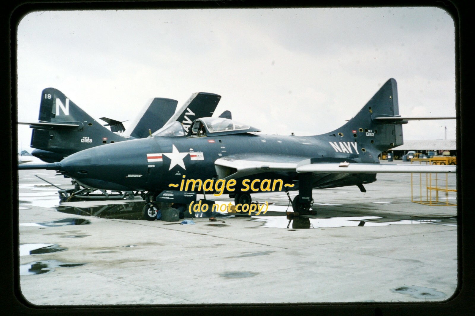 Navy 131162 Grumman F9F Panther Aircraft in mid 1950's, Kodachrome ...