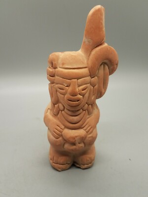 Vintage Aztec Mayan Mexican Folk Art Pottery Red Clay Figure | eBay