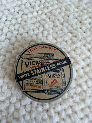 Vintage Vicks Vapor Rub Test Sample Tin | eBay