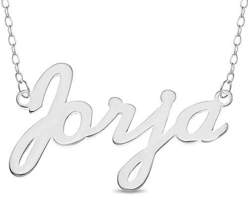Jorja Name Plate Necklace Pendent Sterling Silver female Personalized ...