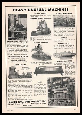 1955 Machine Tools Sales Company Philadelphia PA Heavy Unusual Machines ...