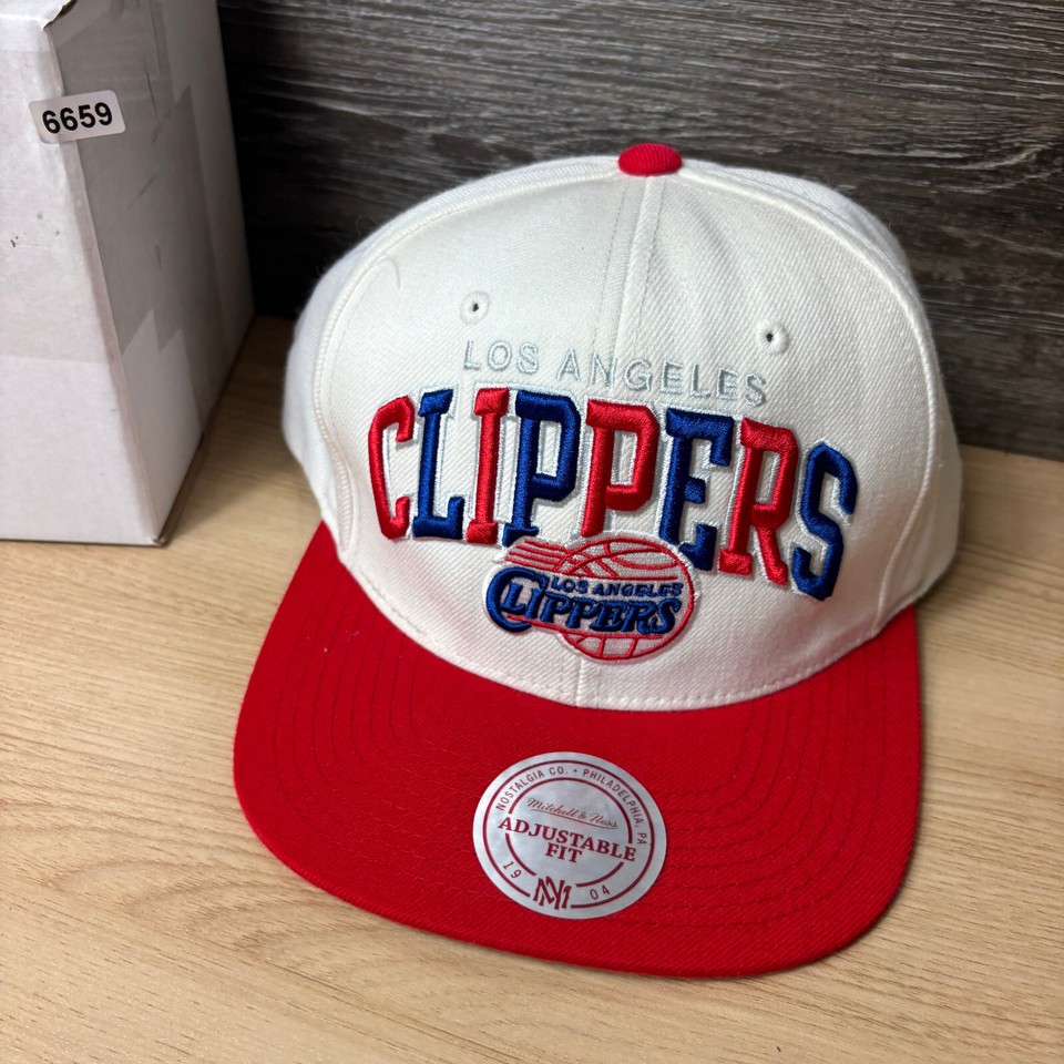 Los Angeles Clippers Hat Cap Snap Back White Red NBA Basketball ...