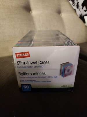 Staples Slim Jewel Cases CD/DVD 10 Assorted Colors 40 Clear | eBay