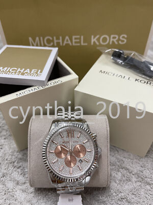 Michael Kors MK8515 Lexington Silver Crystal Pave Stainless Steel Women ...