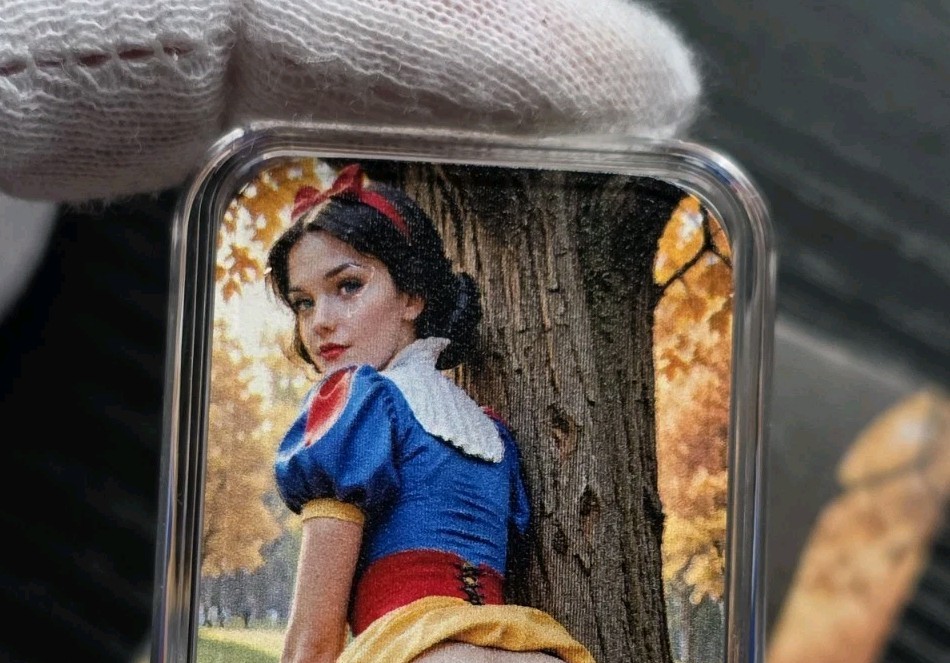 SEXY! Snow White Backshot - 1 troy oz .999 Fine Silver Colorized Bar ...