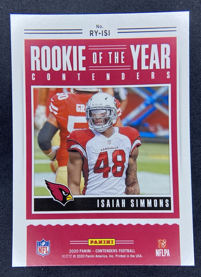 2020 Panini Contenders - Rookie of the Year Contenders Isaiah Simmons # ...