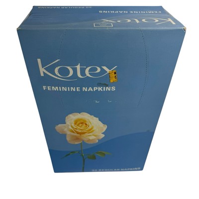 Vintage Kotex 30 Regular Feminine Napkins Blue Rose Box Proportioned ...