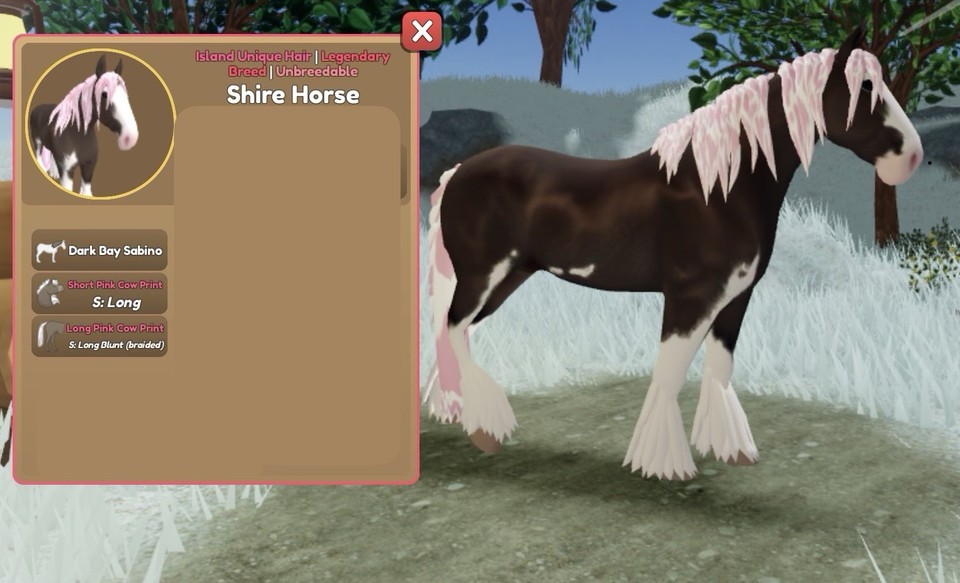 Wild Horse Islands 🌸IUH Rare Coat Dark Sab Pink Cow Print Shire PCP 🌸 ...