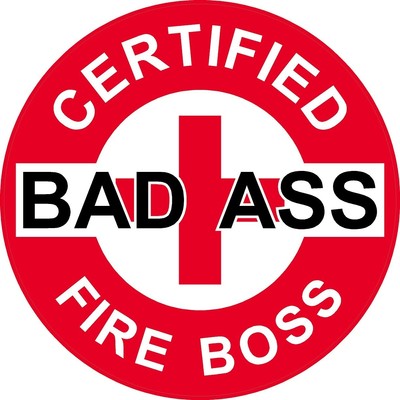 3 – Red Certified Bad Ass Fire Boss 2” Hard Hat / Helmet Stickers H687 ...