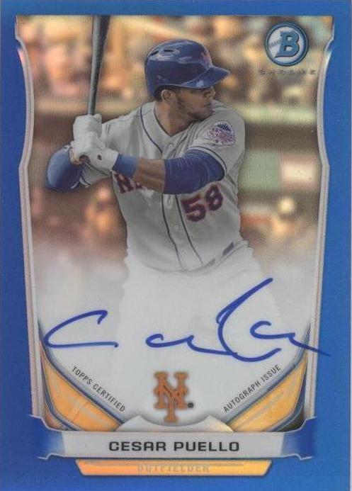 2014 Bowman - Prospect Autographs Chrome Cesar Puello #BCAP-CP Blue ...