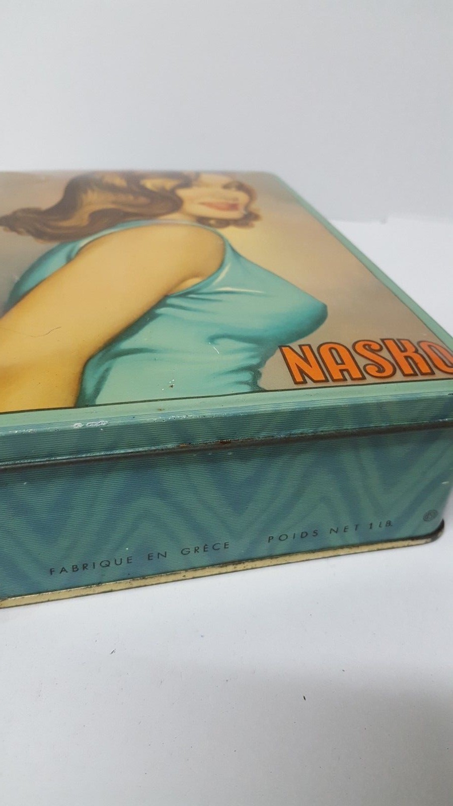 VTG TIN METAL BOX 50s GREEK NASKO CARAMELS (CURRENT ION CHOCOLATE ...