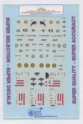 1/72 SuperScale Decals F-5 E Tiger USAF Iran Saudi Arabia Ethiopia 72 ...