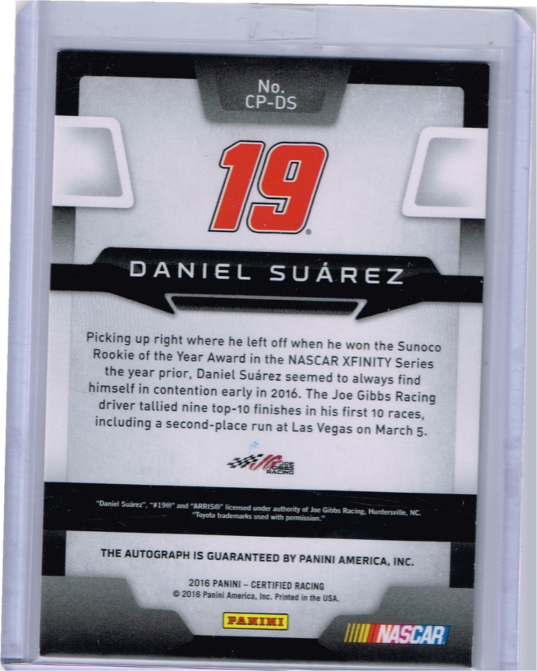 2016 CERTIFIED POTENTIAL DANIEL SUAREZ MIRROR RED AUTO ROOKIE CARD#CP ...
