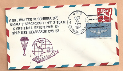 MA-8 SIGMA 7 SCHIRRA RECOVERY USS KEARARGE OCT 3,1962 USS ENTERPRISE ...