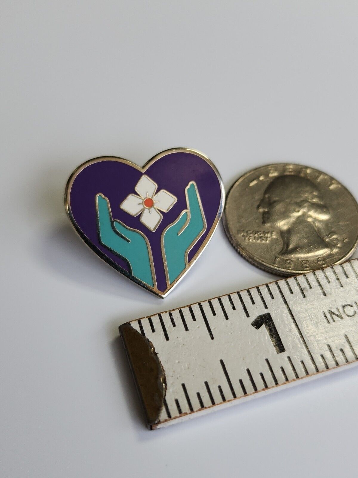 Hands Holding Flower Heart Lapel Pin | eBay