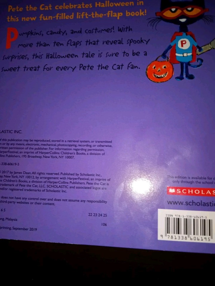 Pete the Cat “Trick Or Pete, “ Halloween lift the flap book ...