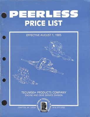 Peerless Price List Manual Tecumseh Products Company Engine Service ...