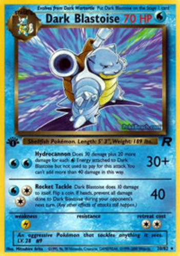 NM-Mint Dark Blastoise - 20/82 - Rare - 1st Edition Pokemon Team Rocket ...
