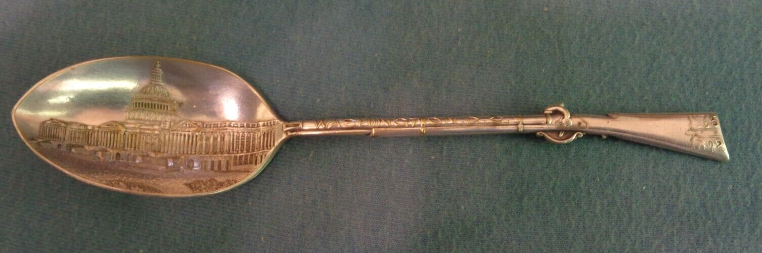 1892 FIGURAL CIVIL WAR RIFLE SOUVENIR SPOON, NO MAKERS MARKS, DATED ...