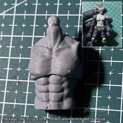Unpainted Single 1/18 Muscle Torso Upper Body Model For 3.75'' Acid ...