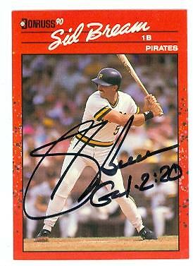 Sid Bream autographed baseball card (Pittsburgh Pirates) 1990 Donruss ...