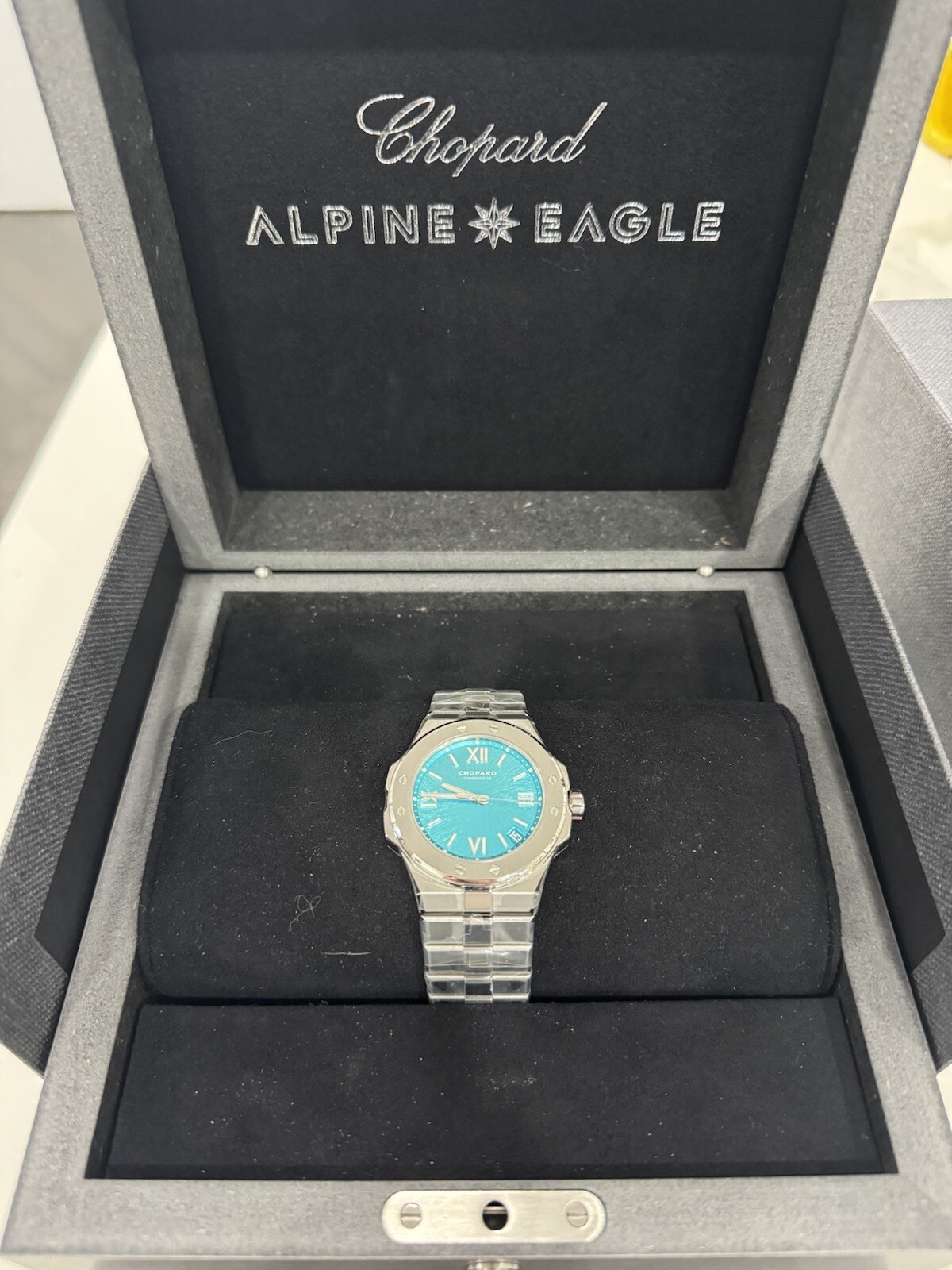 Chopard Alpine Eagle 41 Maritime Turquoise Limited Edition Complete Set ...