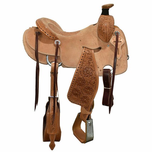 Western hot seat wade saddle 16" on Eco leather buffalo natural drum ...