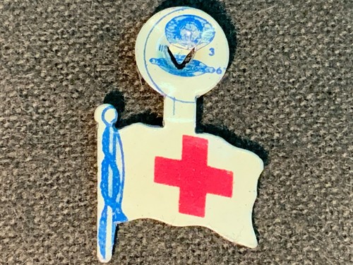 Red Cross Flag Fold Back Tab Pinback Button Lapel | eBay