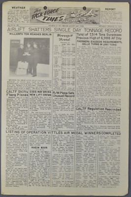 1949 COMBINED AIRLIFT TASK FORCE TIMES Military Newspaper VOL II NO 138 ...