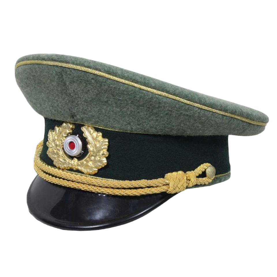 WW2 German Army General Visor Cap Field Grey Wool Gold Piping & Cord ...